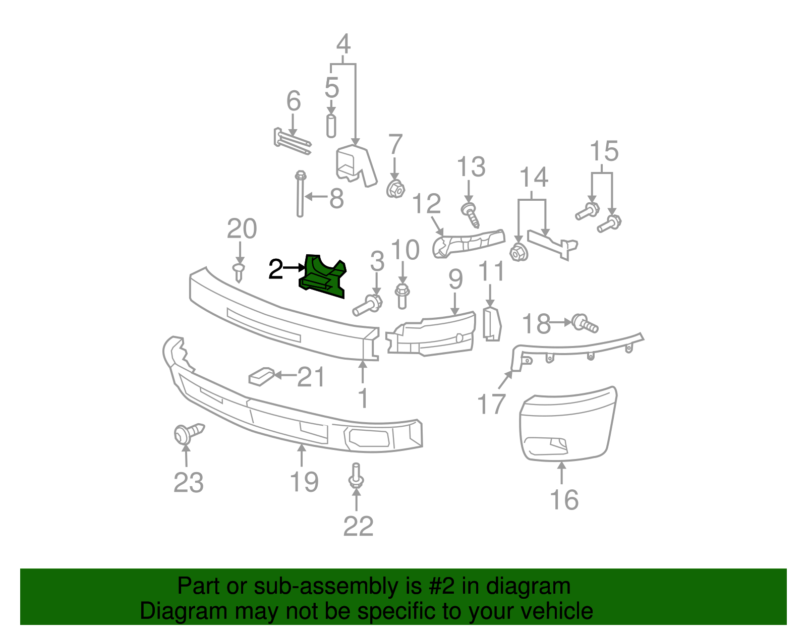 2007-2010 Chevrolet Front Passenger Side Bumper Impact Bar Inner ...