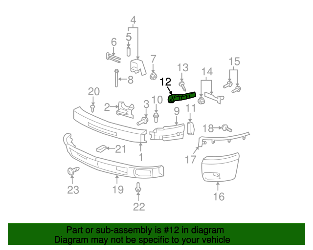 2007-2010 Chevrolet Front Driver Side Bumper Filler Support 25824820 GM ...