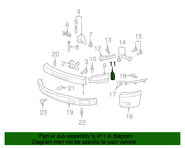 2007-2013 Chevrolet Front Passenger Side Bumper Impact Bar Outer ...