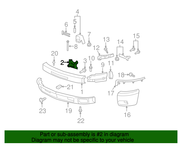 2007-2010 GM Bumper Face Bar Bracket 20826917 | GMPartsDirect.com