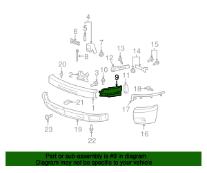 2007-2013 GM Passenger Side Front Bumper Impact Bar Extension 22737639 ...