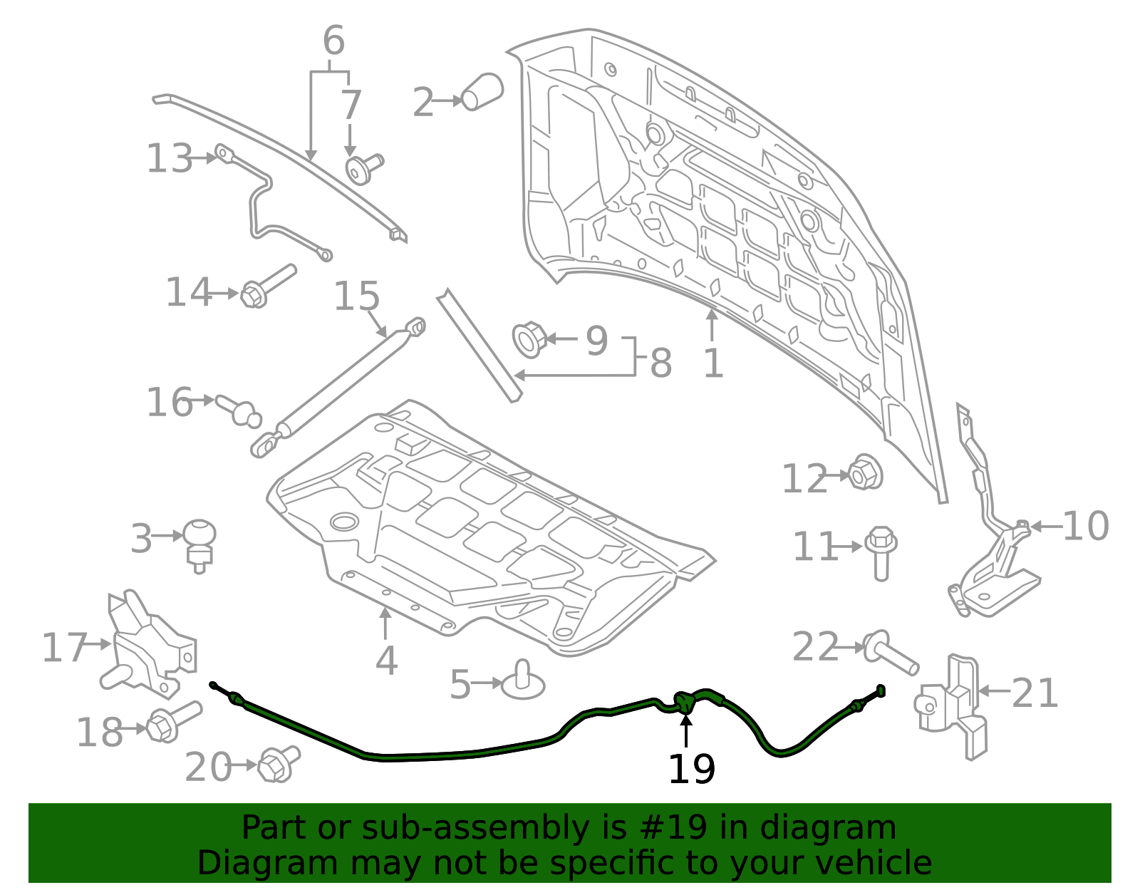 FL3Z-16916-B - Release Cable 2015-2025 Ford F-150 | Big 3 Auto Parts
