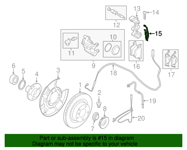 34216850975 - 2012-2020 BMW Disc Brake Anti-Rattle Clip (34-21-6-850 ...