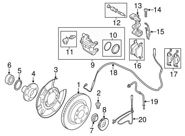 34216850975 - 2012-2020 BMW Disc Brake Anti-Rattle Clip (34-21-6-850 ...