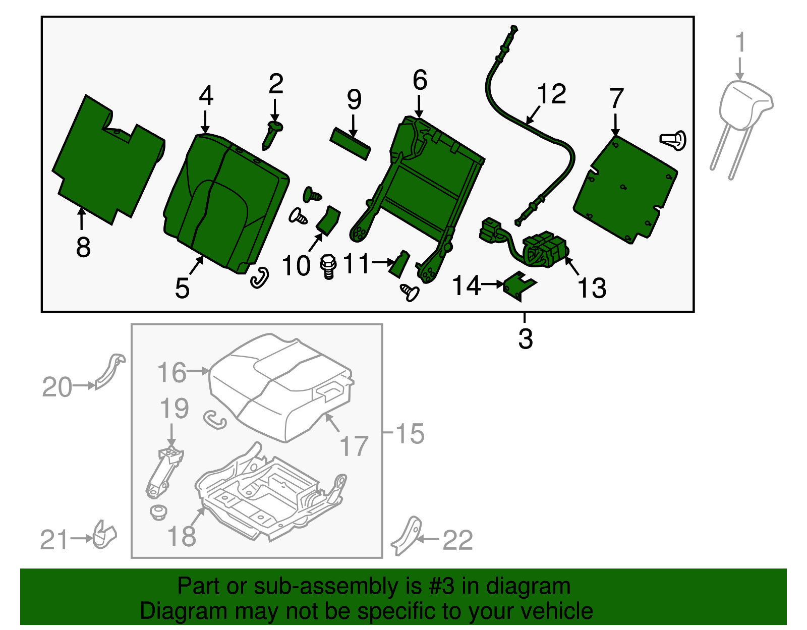 2019-2020 Nissan Armada Seat Back Assembly 89600-6JD1A | Team Nissan Inc.