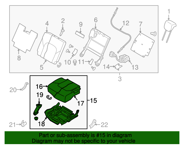 89300-6JL1A - Cushion Assembly - 2021-2022 Nissan Armada | Nissan OEM ...