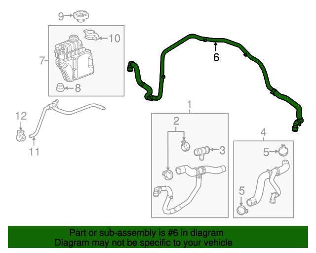 2016-2018 Chevrolet Camaro Auxiliary Radiator Inlet Hose 84132657 GM ...