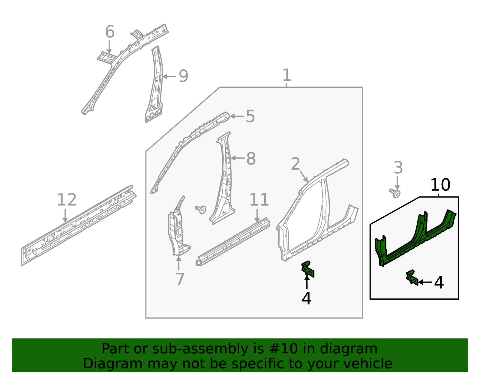 2021-2025 Nissan Rogue Outer Rocker Panel G6410-6RAMA | My Nissan Part