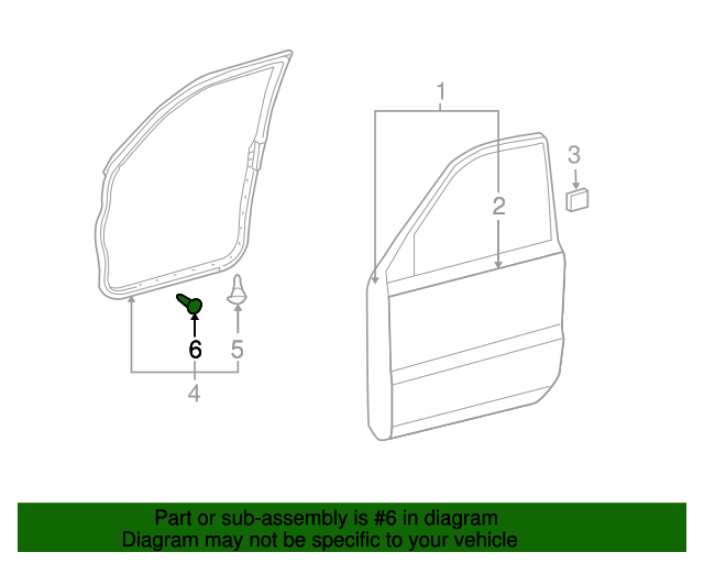 2006-2007 Toyota Highlander Door Seal Clip 67867-48010 | Toyota Parts