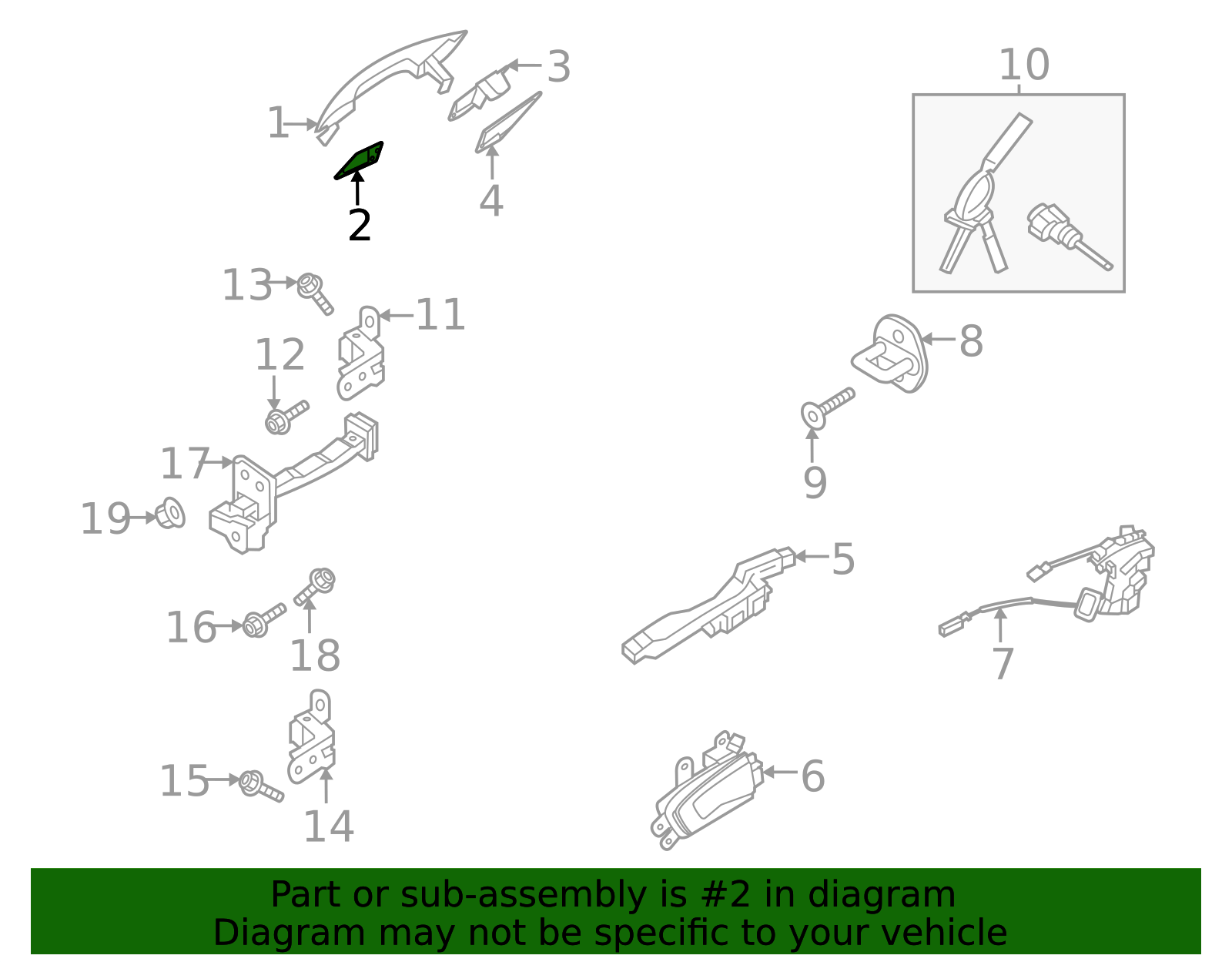 82663-L2000 - Handle, Outside Pad 2021-2025 Kia K5 | Kia.Parts Store