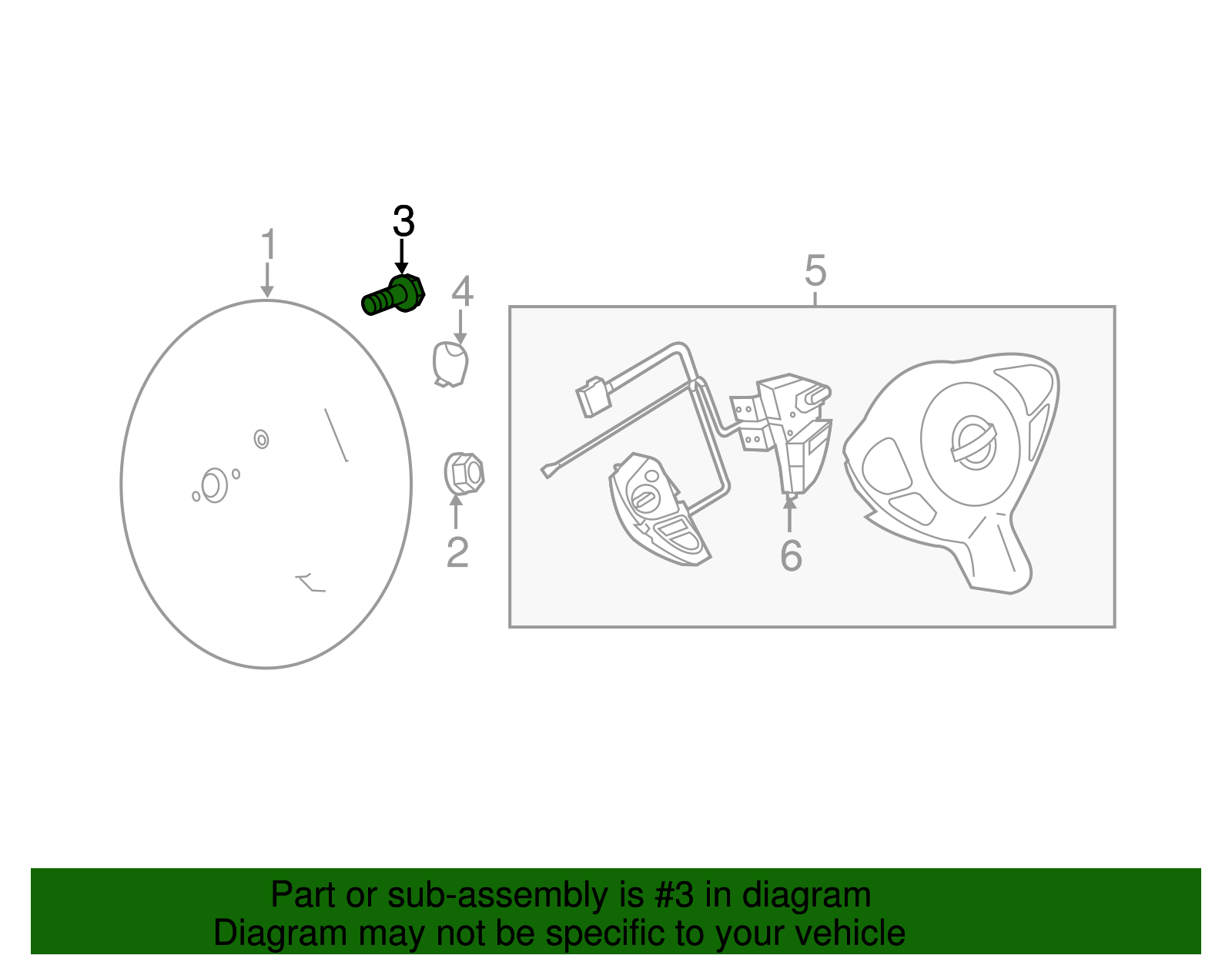 2000-2017 Nissan Steering Wheel Bolt 87850-8990A | Team Nissan Inc.