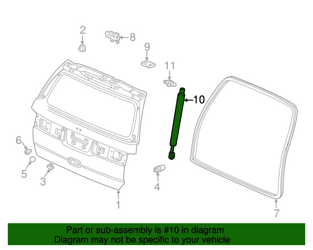 74820-S0X-A02 - Support Cylinder 1999-2004 Honda Odyssey | Honda Parts ...