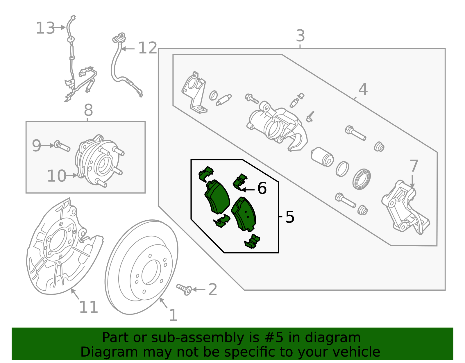 Hyundai - 58302-AAA40 - Pad Kit Rear Disc Brake - 2021-2025 Hyundai ...
