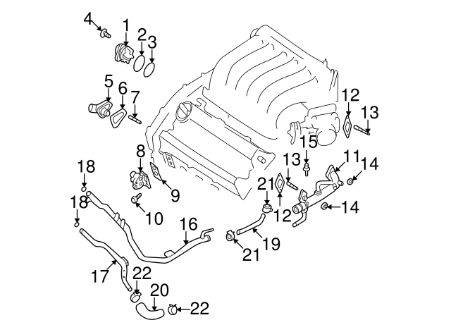 2000-2001 Nissan Maxima Water Outlet 11060-2Y00A | TascaParts.com