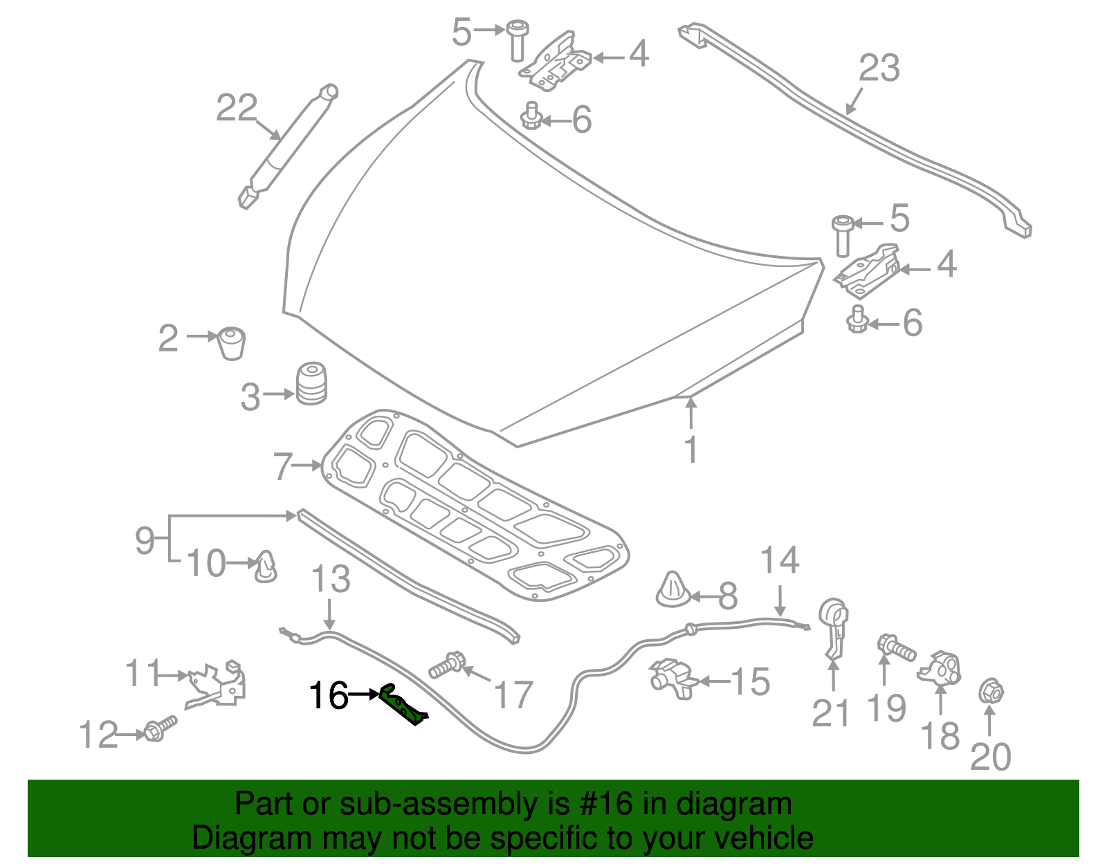 2016-2020 Kia Sorento Release Cable Bracket 64158-C5000 | TascaParts.com