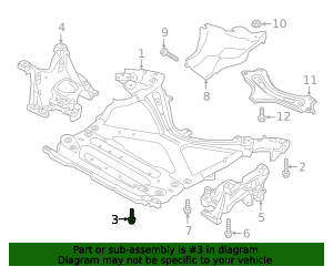 2013-2024 Audi Engine Cradle Mount Bolt WHT-005-372 | Audi USA Parts