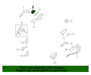 2011-2015 Kia Sorento Handle Cover - Driver's Side (LH) 82652-2P020 ...