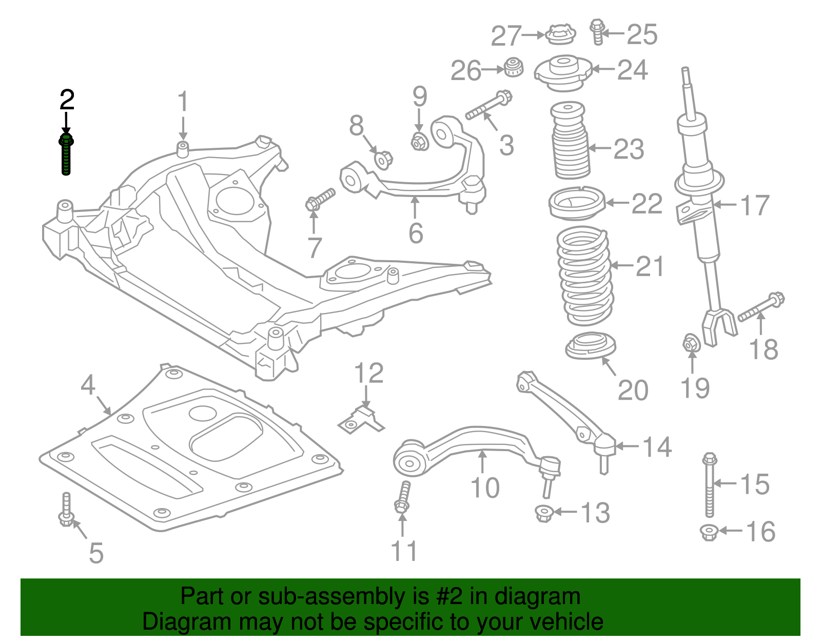 31106770256 - 2009-2025 BMW Engine Cradle Front Bolt (31-10-6-770-256 ...