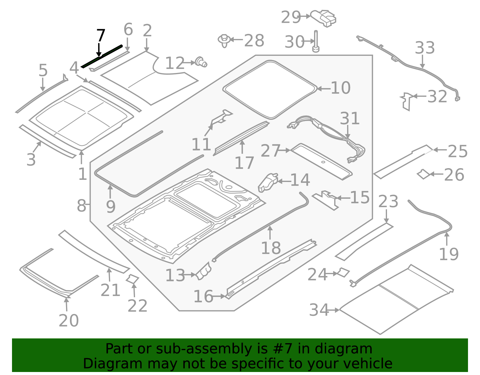 FT4Z-58503A22-C - Side Weather-Strip 2015-2024 Ford Edge | Big 3 Auto Parts