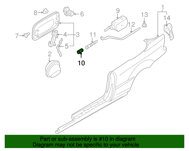 Genuine BMW 51-25-8-151-536 | Door Actuator Sleeve | FREE Shipping on ...