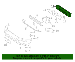 463-880-53-00-64 - Bumper Impact Bar 2019-2023 Mercedes-Benz ...