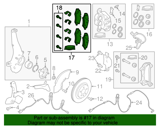 2018-2021 Land Rover Disc Brake Pad Set LR162044 | AutoNationParts.com