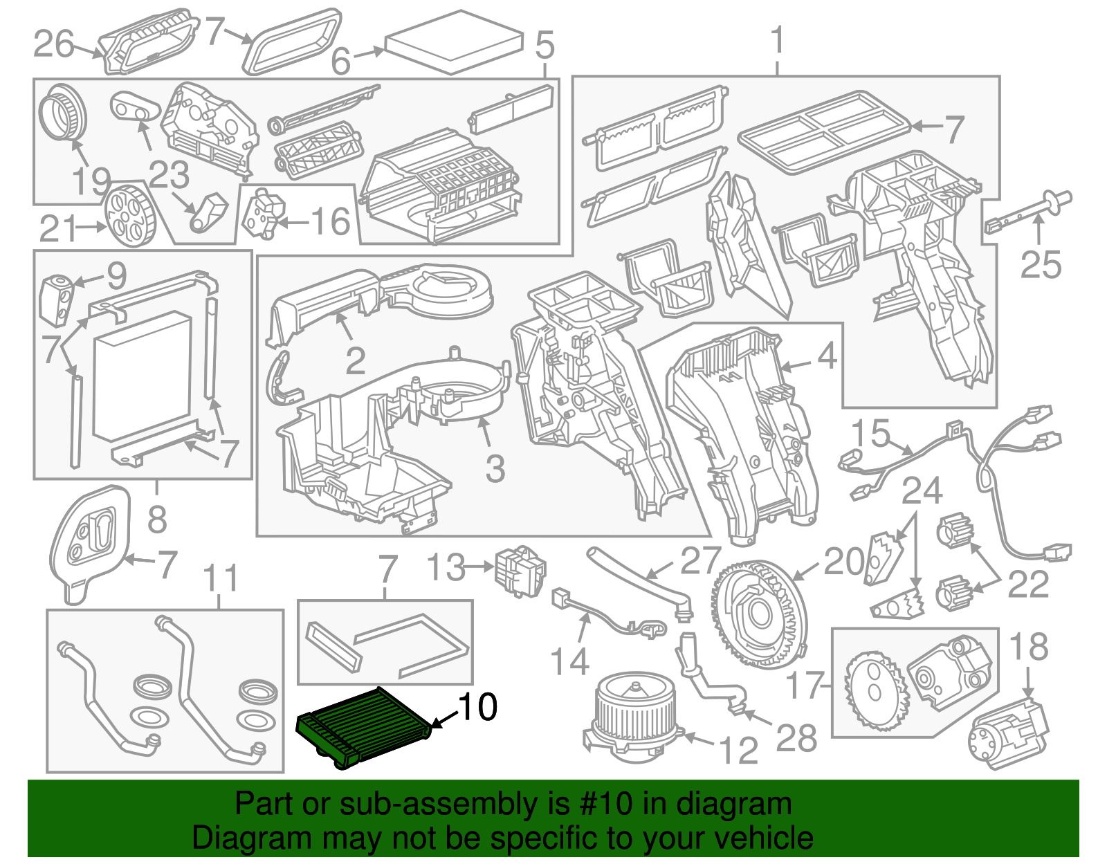 2010-2017 GM Heater Core Kit with Seals, Heater Core, Clamps, and ...