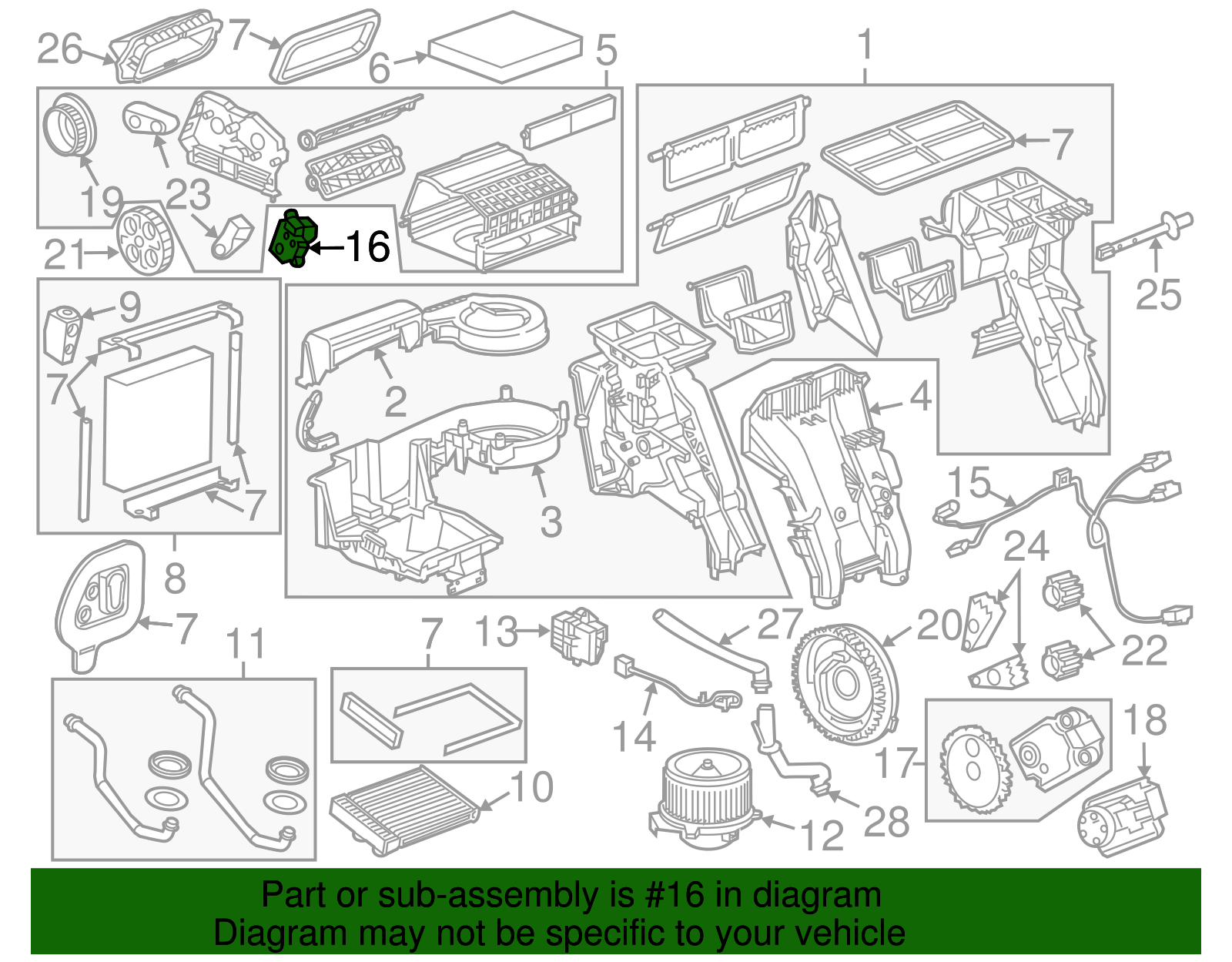 13332583 - 2010-2017 GM - Air Conditioning Vacuum Actuator | My GM Part