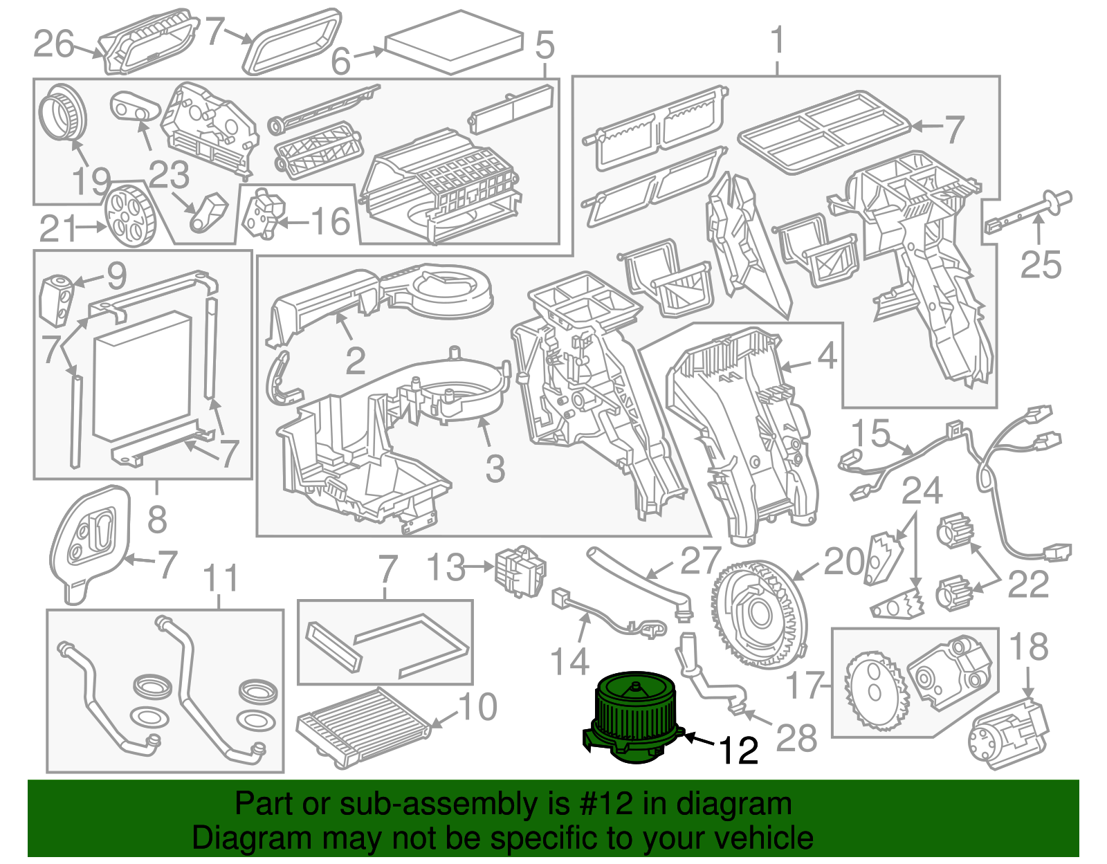 2010-2017 GM Heating and Air Conditioning Blower Motor with Wheel ...