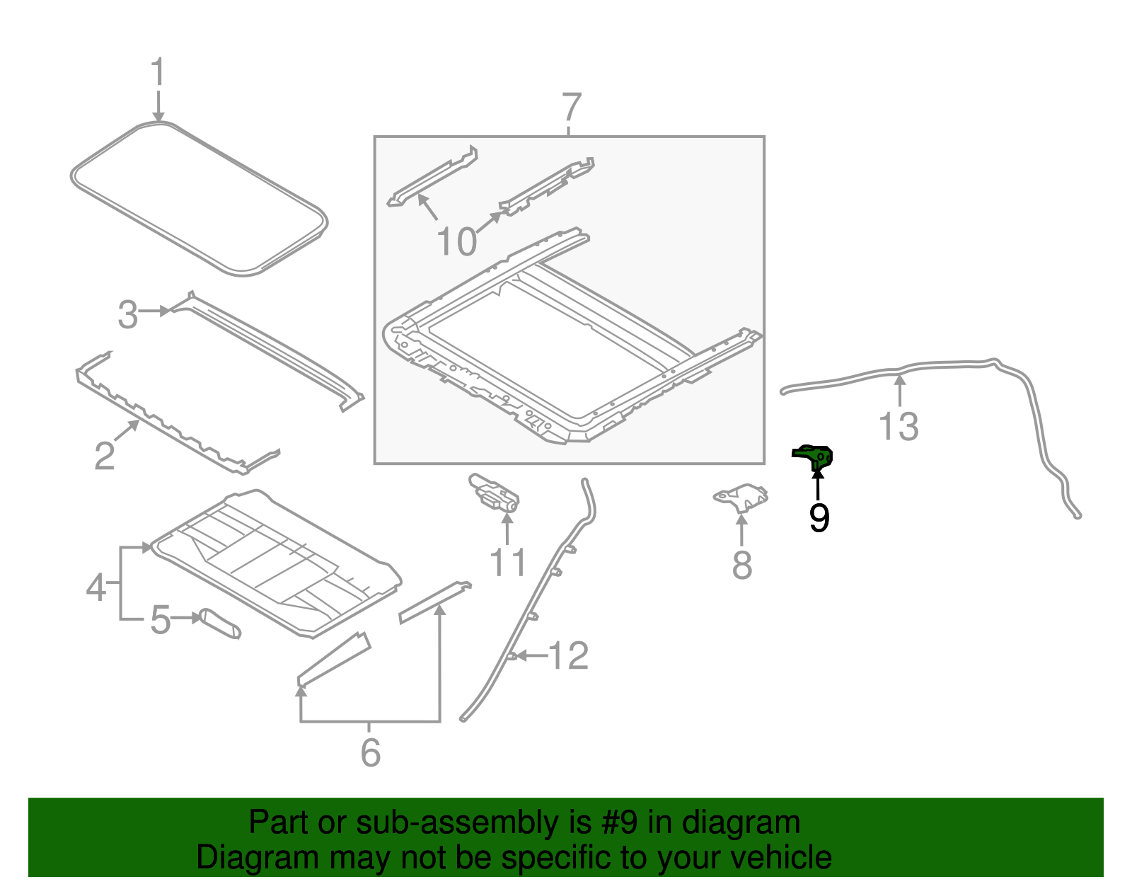2014-2020 Infiniti Q50 Sunroof Frame Rear Bracket 76892-4GA1B ...