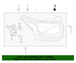 MU000283 - Combo Lamp Assembly Grommet 2003-2024 Mitsubishi ...