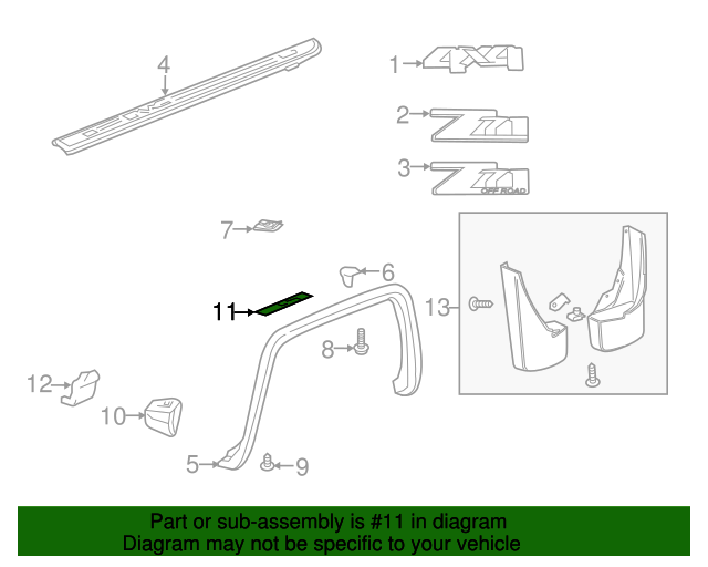 2014-2019 Chevrolet Anthracite Driver Side Rear Pickup Box Paint ...