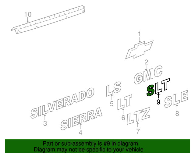 2007-2014 GM Tailgate Bowtie Logo 22829422 | GMPartsDirect.com