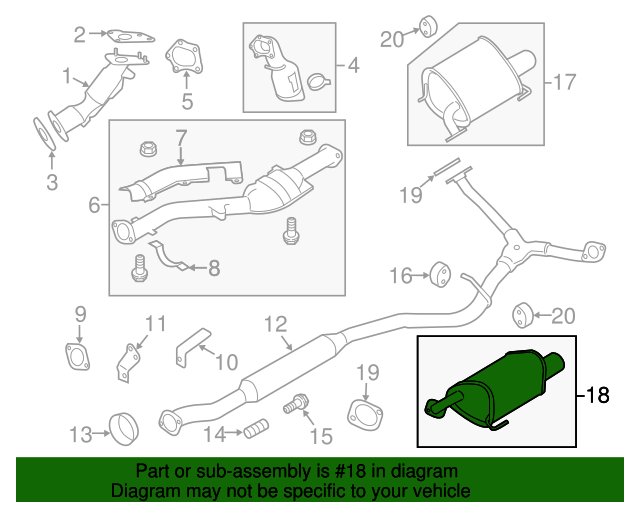 2011-2014 Subaru Impreza OEM NEW 2011-2014 Subaru Muffler & Pipe ...