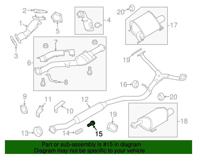 1995-2024 Subaru Intermediate Pipe Bolt 44059AA010 | Subaru Parts Store