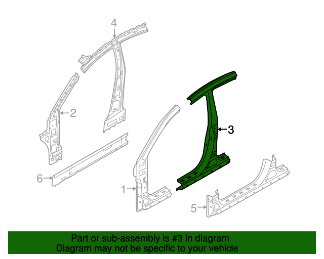 71402-1MB10 - Center Pillar 2010-2013 Kia Forte | Kia.Parts Store