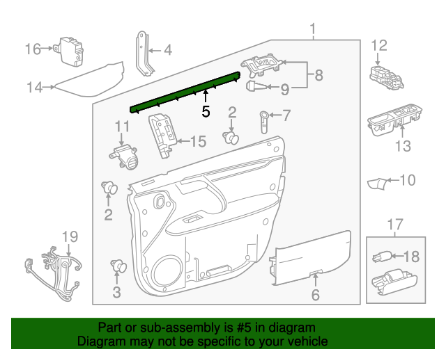 68172-0E070 - Door Window Belt Weatherstrip 2016-2022 Lexus ...