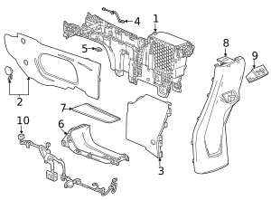 2022 Chevrolet Black Front Floor Console Stowage Tray 42736285 ...