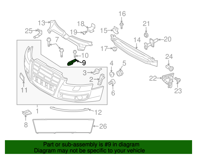 4F0-807-772 - Bumper Cover Holder 2005-2011 Audi | Audi OEM Parts