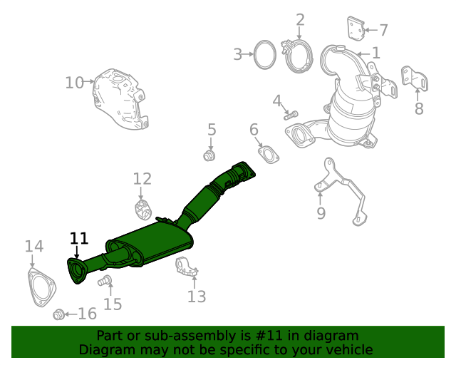 2020-2021 GM Front Muffler 60004748 | GMPartsDirect.com
