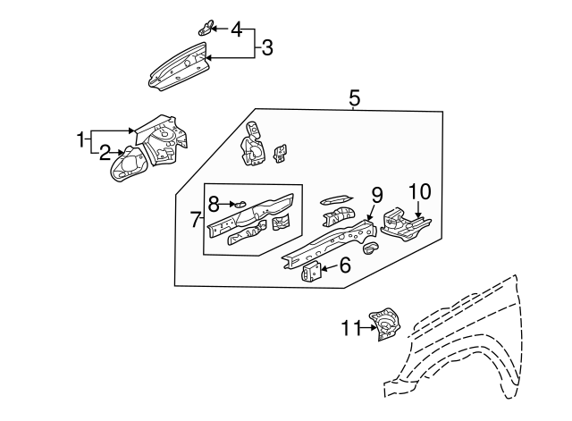 OEM 2002-2006 Honda CR-V Bracket Set, R Front Sub-Frame 04606-S9A-A00ZZ ...