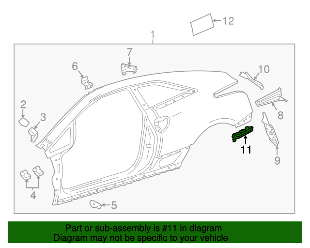 2014-2016 Cadillac ELR Extension Panel 22915869 | GMPartsDirect.com