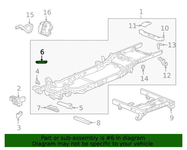 2019-2024 GM Driver Side Frame Reinforcement 84265798 GM ...