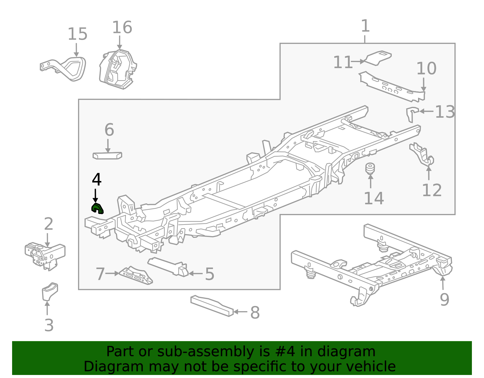 2019-2025 GM Front Passenger Side Bumper Impact Bar Bracket 23388669 ...