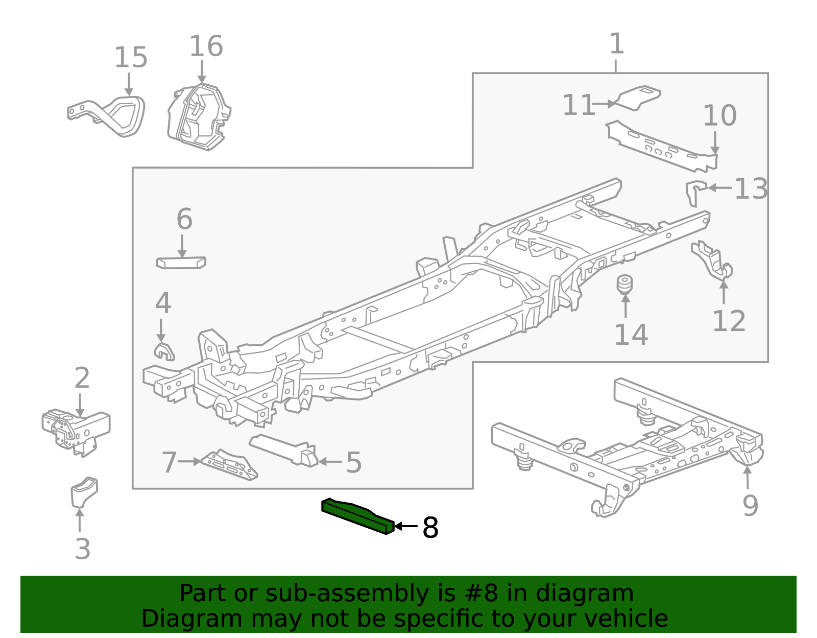 2019-2021 GM Transmission Support Crossmember 23349246 GM ...