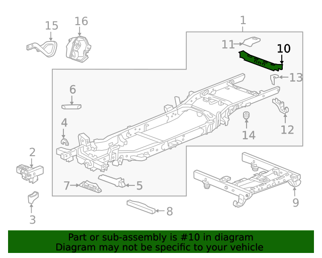 84265808 - Spare Wheel Hoist Crossmember 2019-2023 GM | AutoNationParts.com