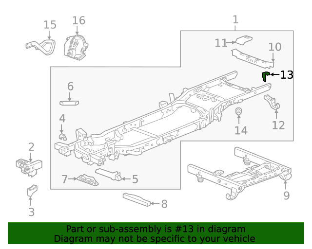2019-2024 GM Rear Mount Bracket 84386160 GM | GMPartsDirect.com