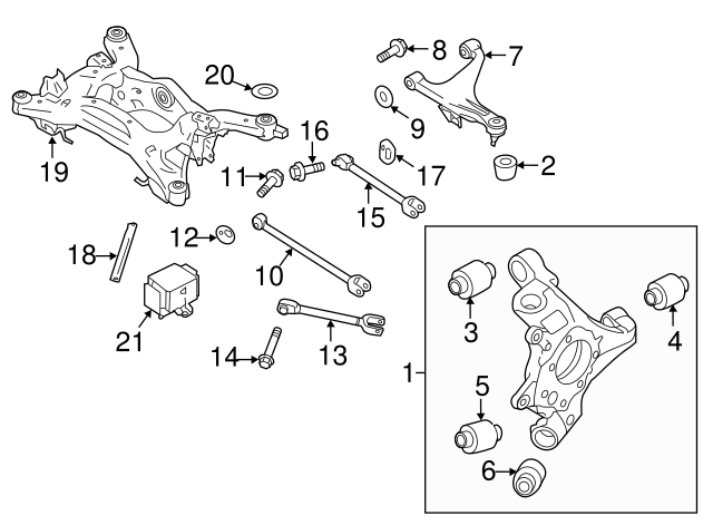 2011-2020 Infiniti Front Control Arm Bolt 54459-EN12A | Infiniti of ...
