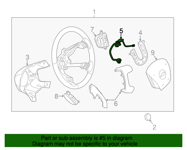 25889498 - Steering Wheel Pad Accessory Wiring Harness 2008-2022 GM ...