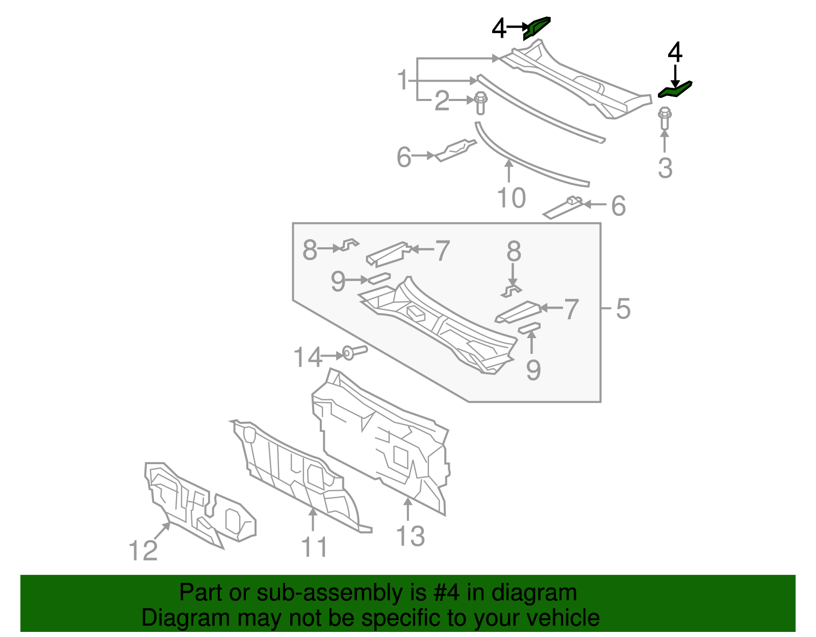 53867-33070 - Cowl Grille Seal - 2007-2012 Lexus ES350 | My L Parts